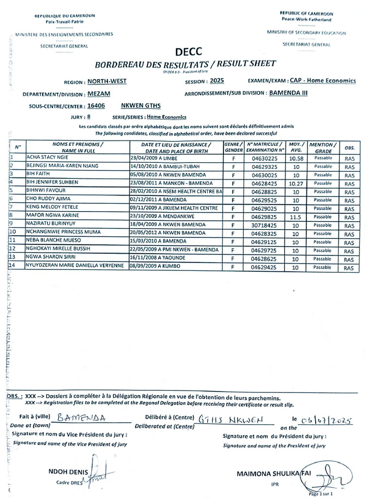 Cap Results 2025 | PDF