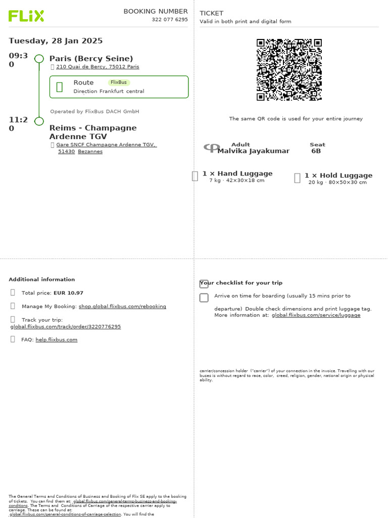 Flixbus Tickets Organized | PDF | Bus Transport | Land Transport