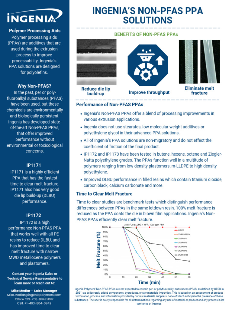Ingenia's Non-PFAS PPA Solutions | PDF | Polyethylene | Extrusion