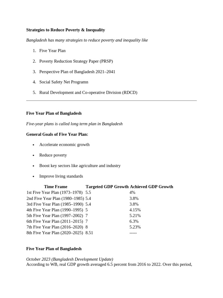 Strategies To Reduce Poverty | PDF