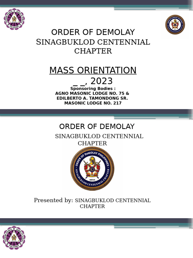 DEMOLAY Presentation | PDF | Knights Templar