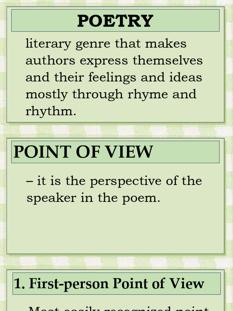 Understanding Poetry's Purpose and Perspective | PDF | Narration | Poetry