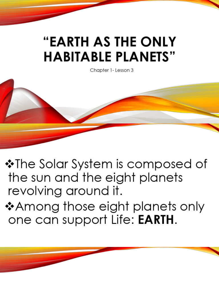 C1 L3. Earth As The Only Habitable Planets | PDF | Atmosphere ...