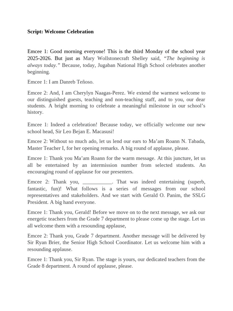 Welcome and Turn-Over Ceremony | PDF | Rituals | Ecclesiastical Titles