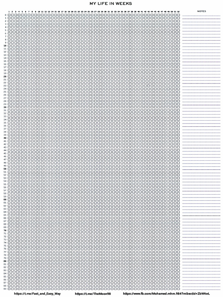 My Life in Weeks | PDF