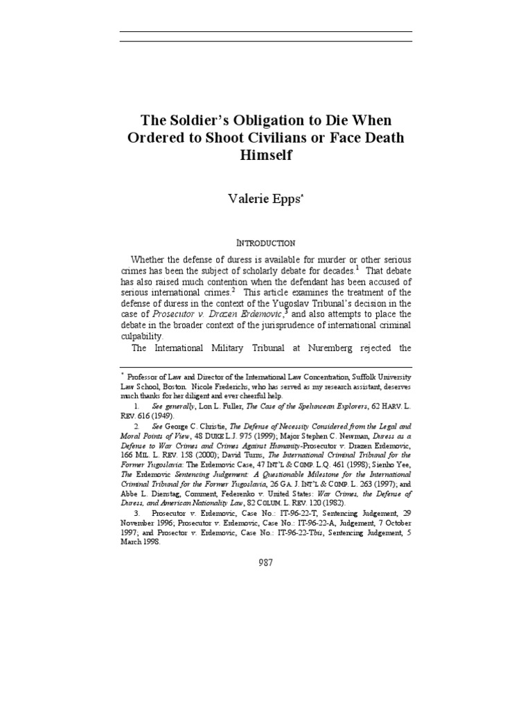 Duress Defense in War Crimes Cases | PDF | Plea | Criminal Law