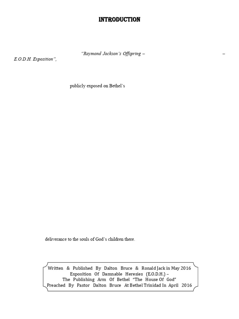 Exposition of Tay and Andah | PDF | Elijah | Revelation