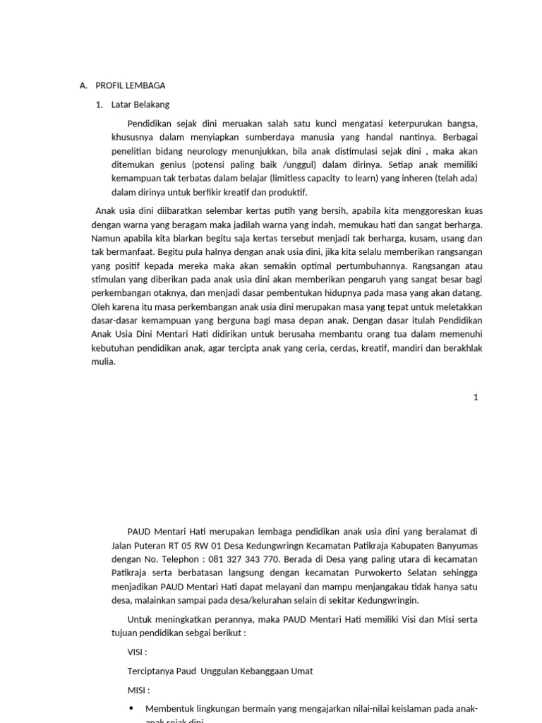 Profil Lembaga | PDF