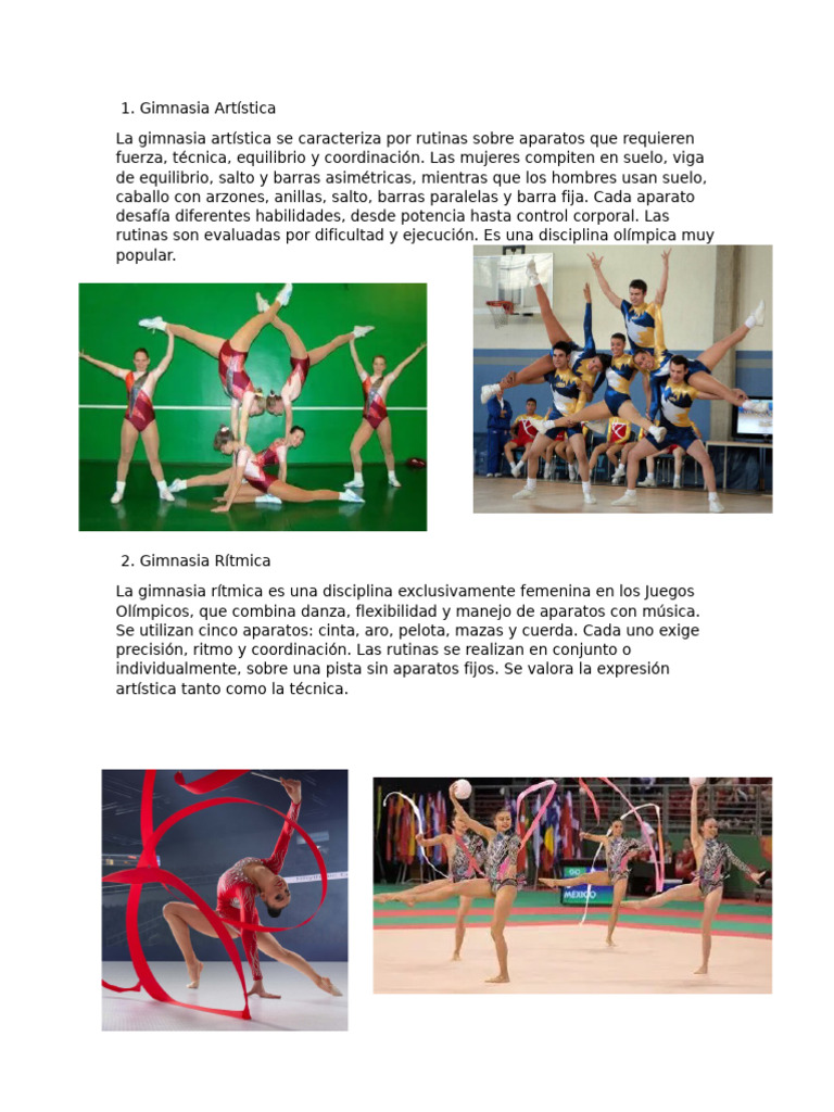 5 Disciplinas de La Gimnasia | PDF