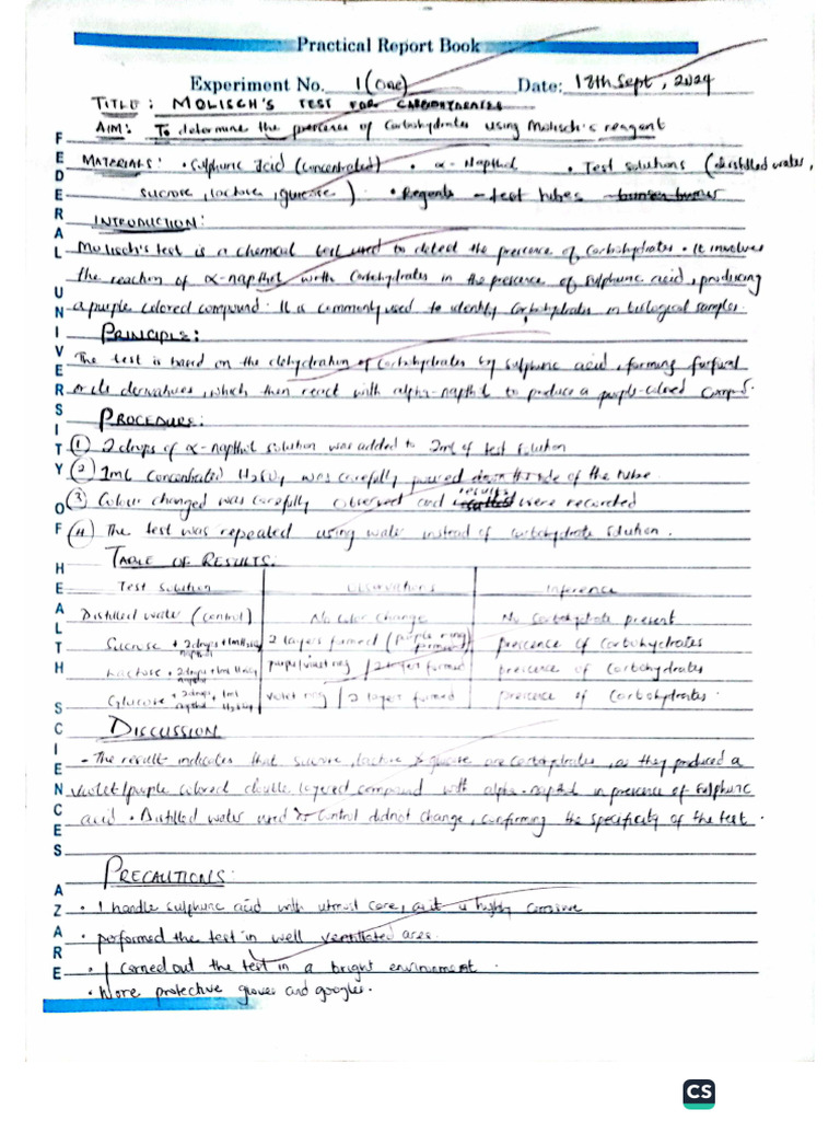Biochem Practical Report Book 200LVL | PDF