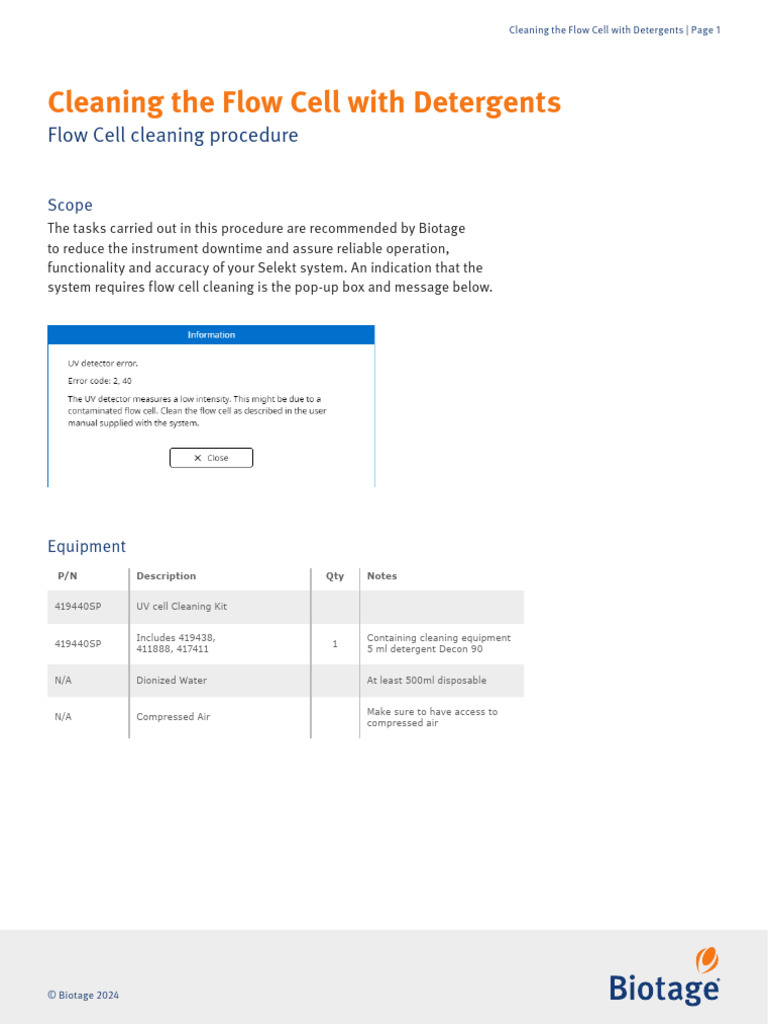 Flow Cell Cleaning Procedure Guide | PDF | Syringe