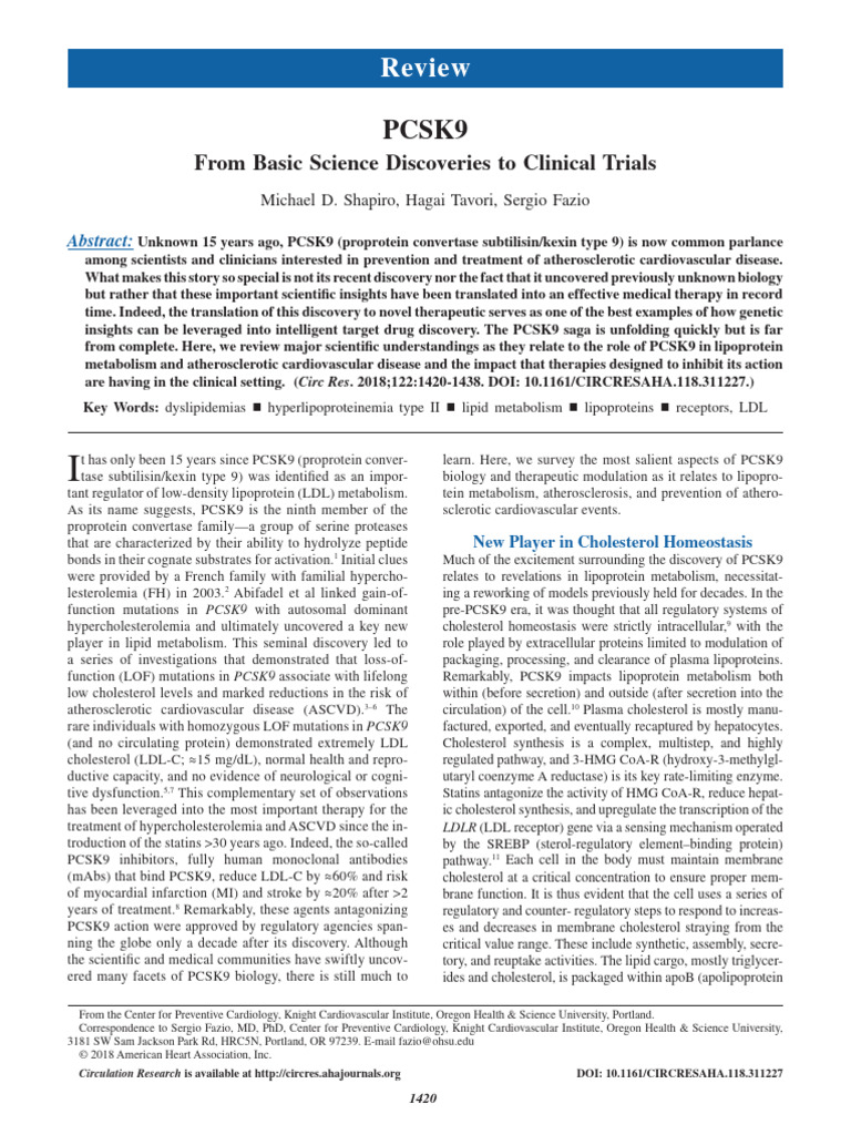 6-19-19 JC Paper Review | PDF | Low Density Lipoprotein | Cholesterol