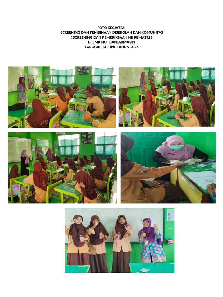 Foto Kegiatan Screening Anemia Rematri | PDF