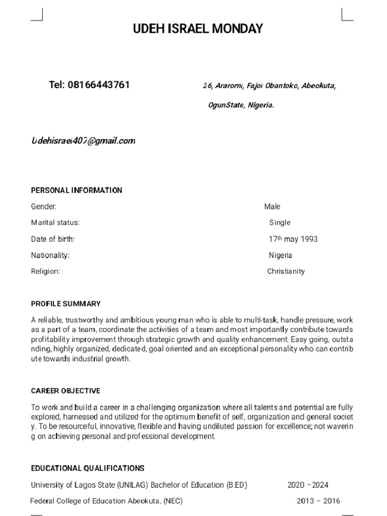 Israel Cv Phoenix | PDF