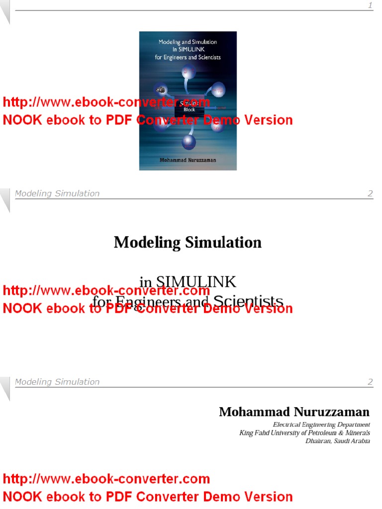 Modeling and Simulation in SIMULINK For Engineers and Scientists | PDF ...