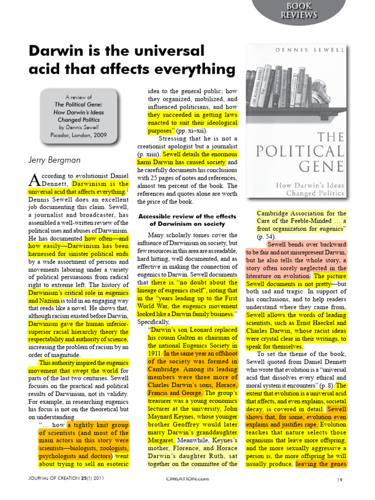 Review of The Political Gene - Jerry Bergman | PDF | Charles Darwin ...