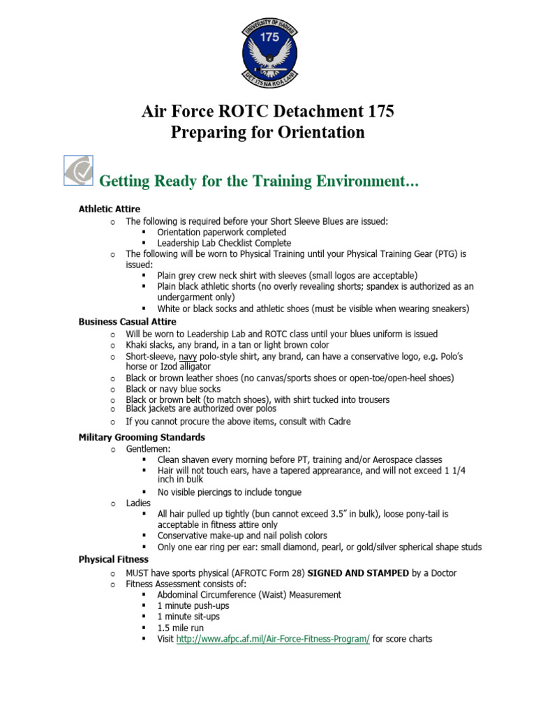 AFROTC Detachment 175 Orientation Guide | PDF | Recreational Drug Use ...