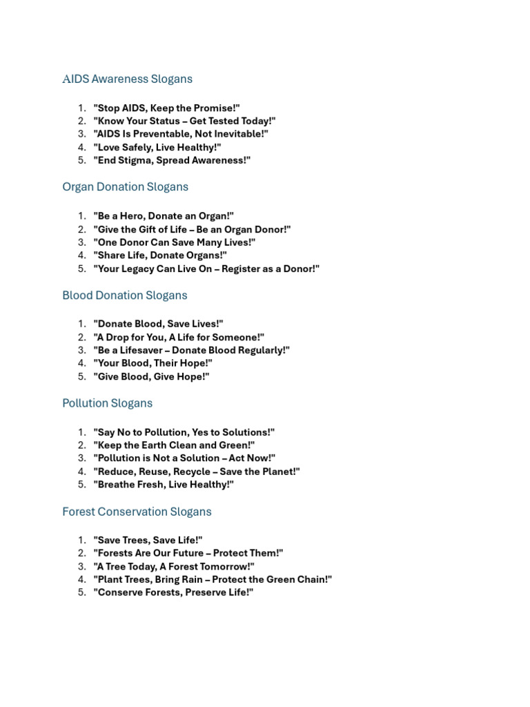 Biology Slogans 1 | PDF