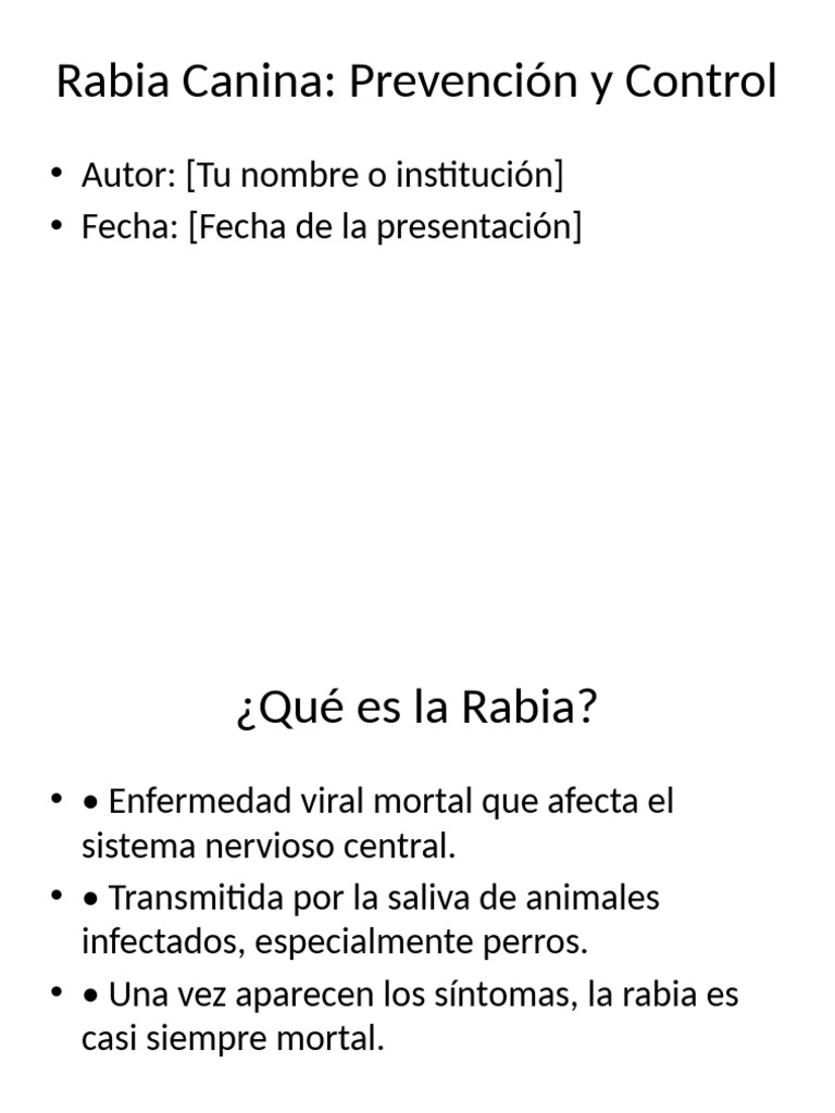 Rabia Canina Presentacion y Todo Lo Que Se Pued | PDF