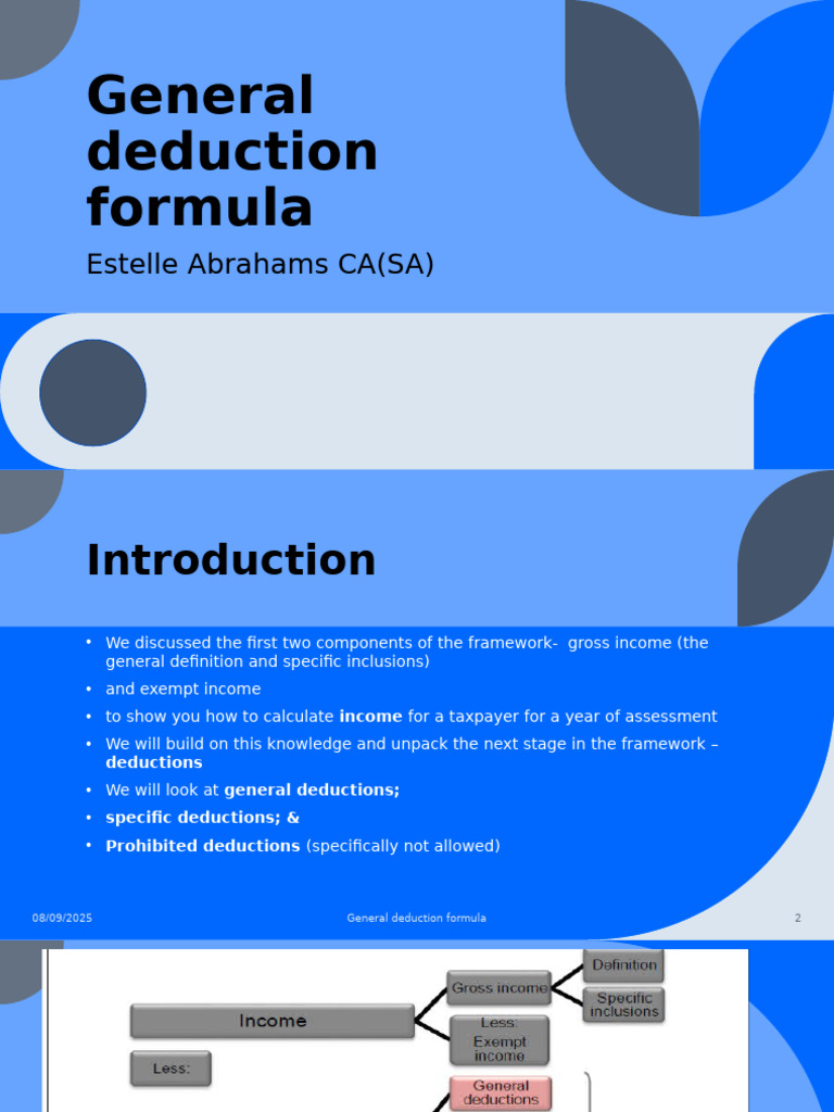 General deduction formula and s23 (1) | PDF | Expense | Tax Deduction