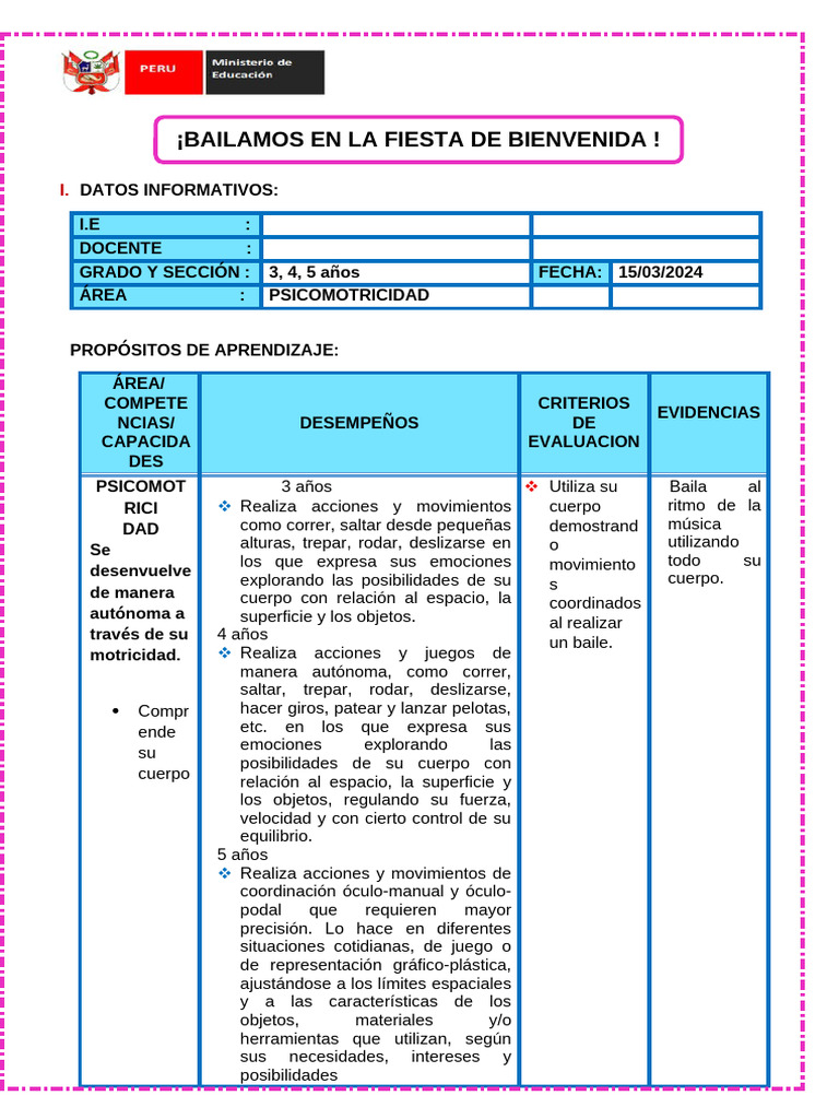 BAILAMOS EN LA FIESTA DE BIENVENIDA | PDF | Bailes