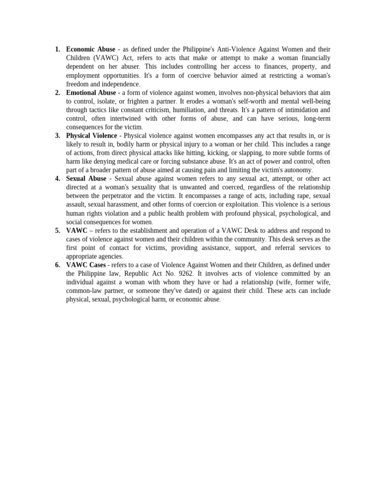 Understanding VAWC in the Philippines | PDF | Violence | Violence ...