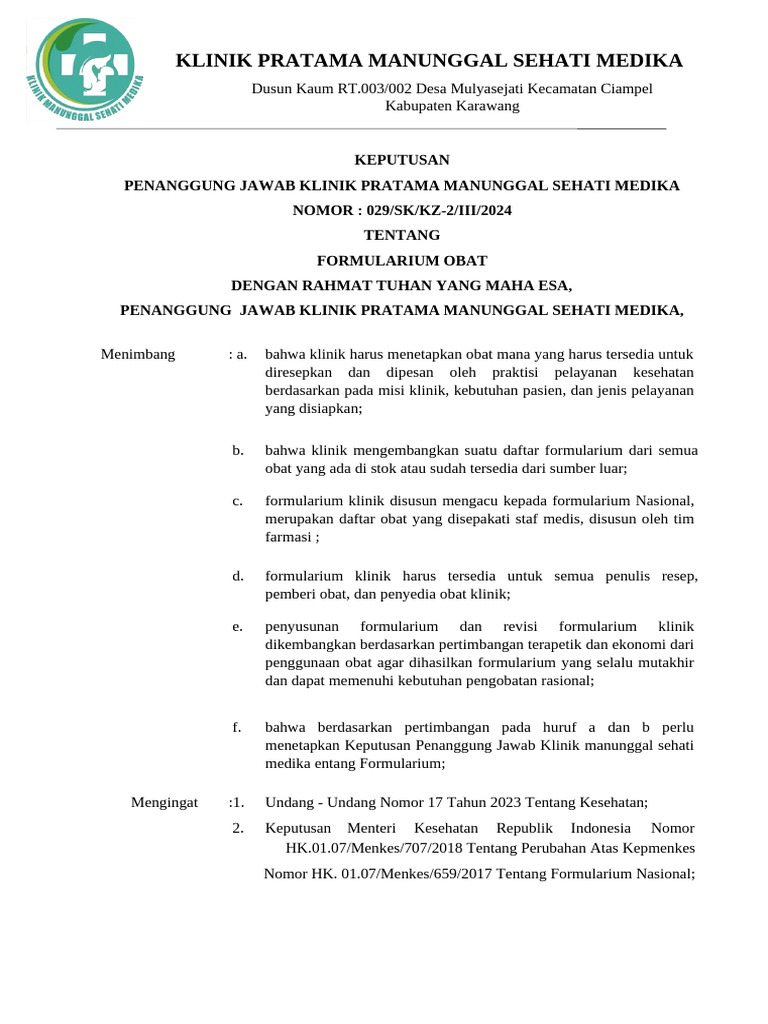Sk 29 Formularium Obat Pdf