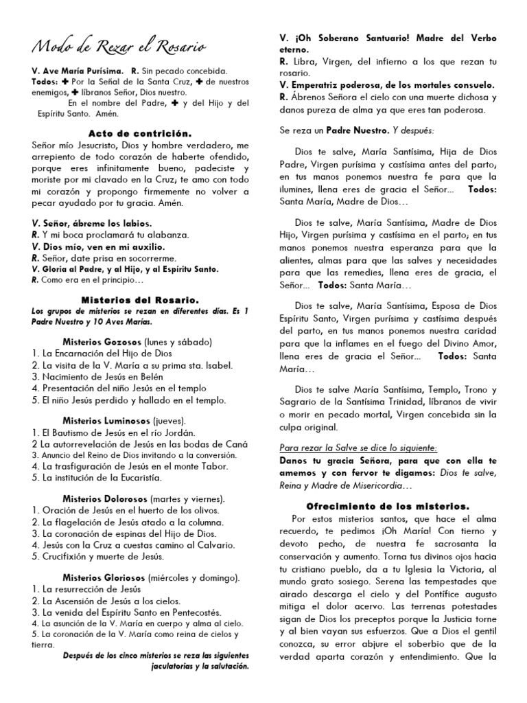Cómo Rezar el Santo Rosario | PDF | María, madre de Jesús | Cristo (título)