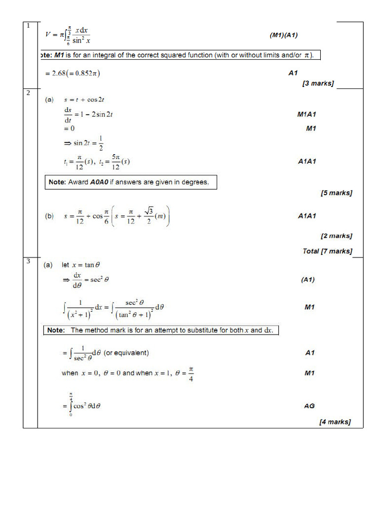 Application of Integration HL ANSWER | PDF