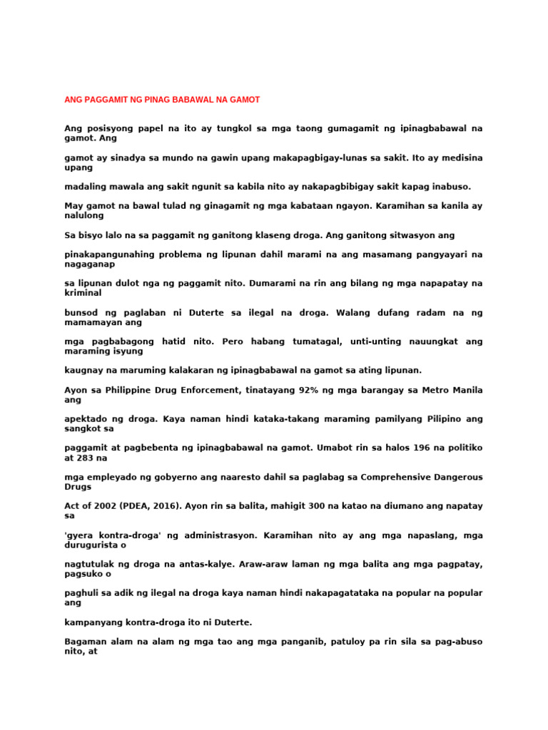 Posisyong Papel | PDF