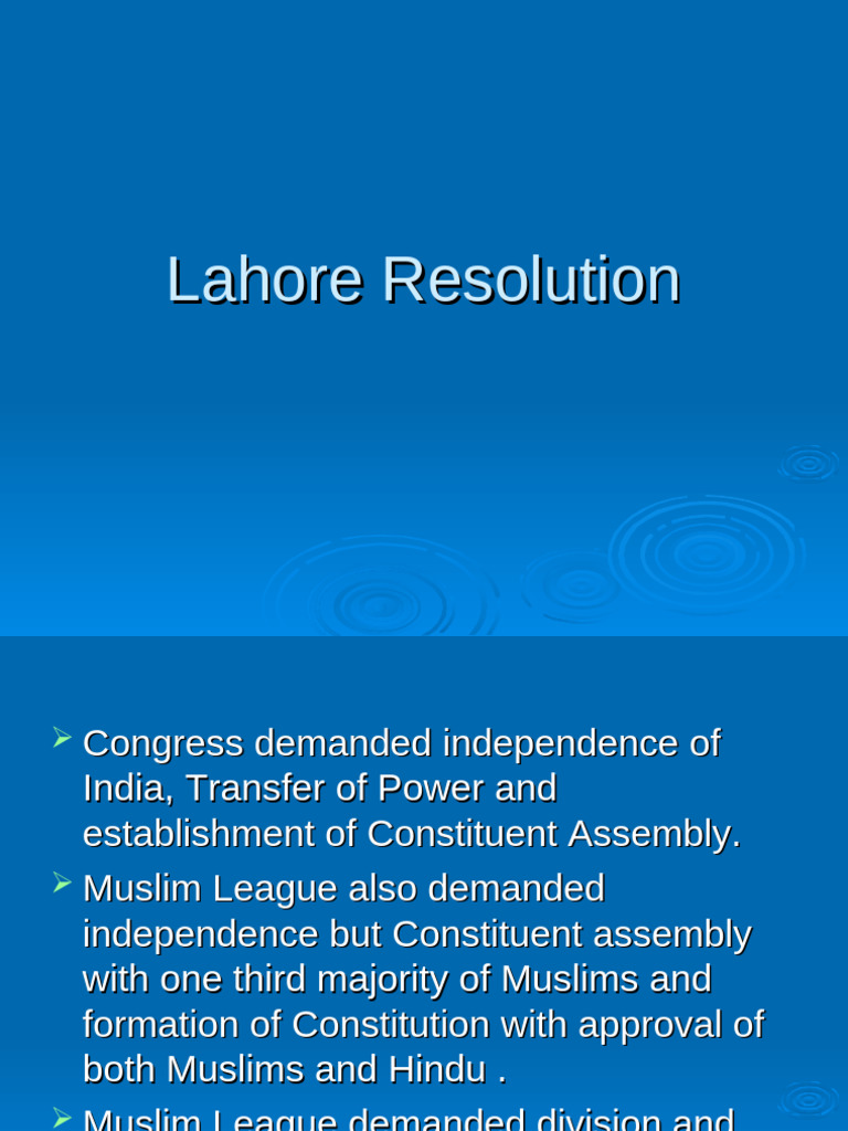 Lahore Resolution | PDF