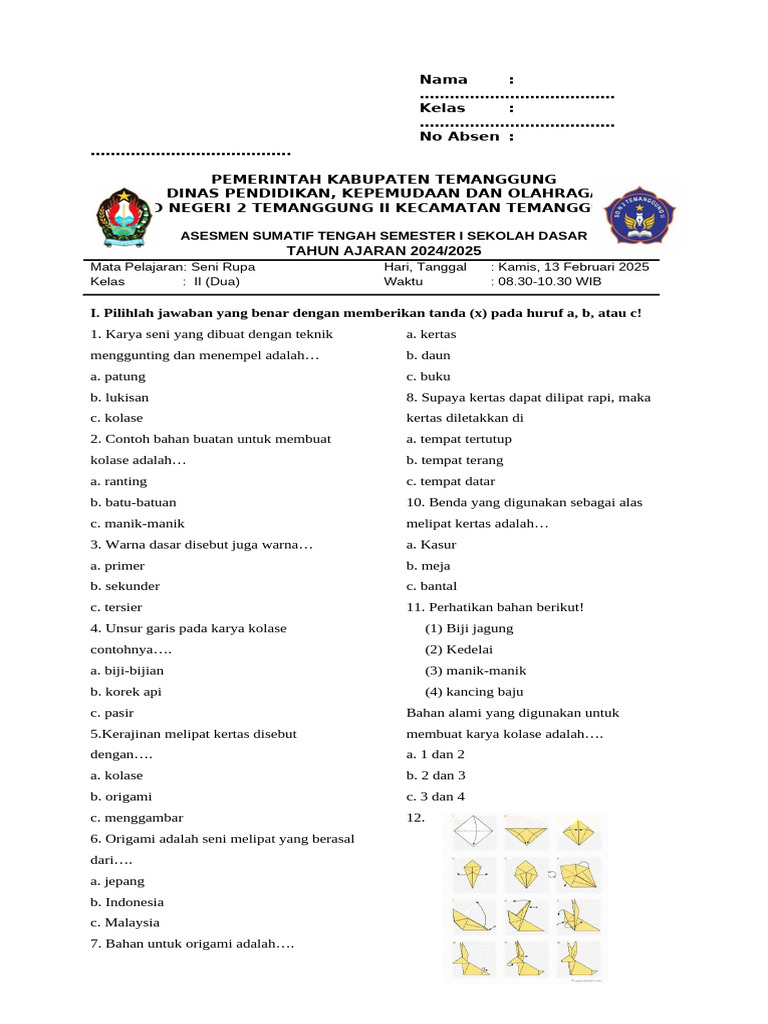 Uts Seni Rupa SMSTR II | PDF