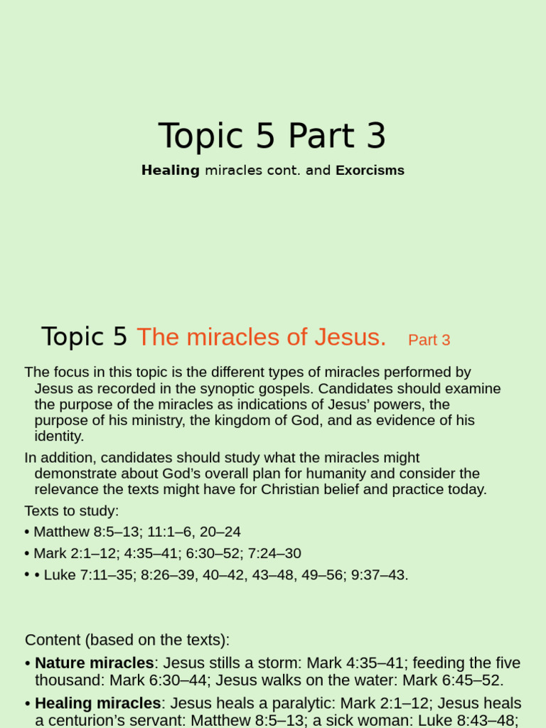 Presentation Topic 5 Part3 | PDF | Gospel Of Mark | Jesus