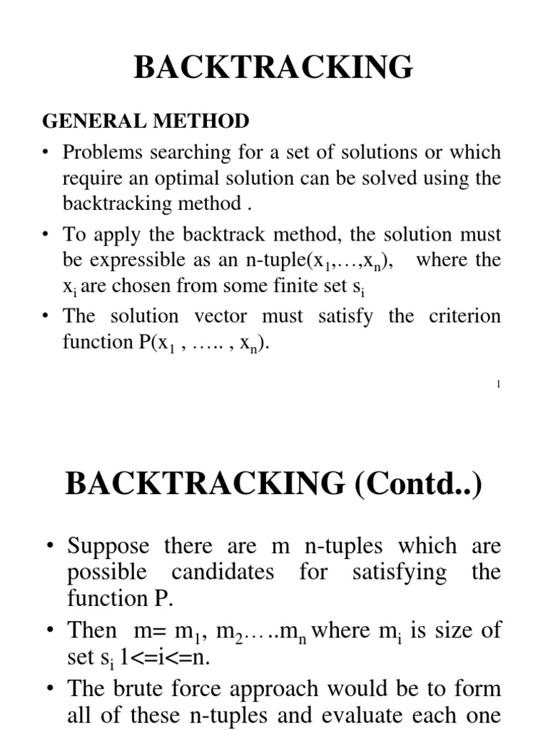 Backtracking | PDF | Applied Mathematics | Computer Science Backtracking | PDF | Applied Mathematics | Computer Science