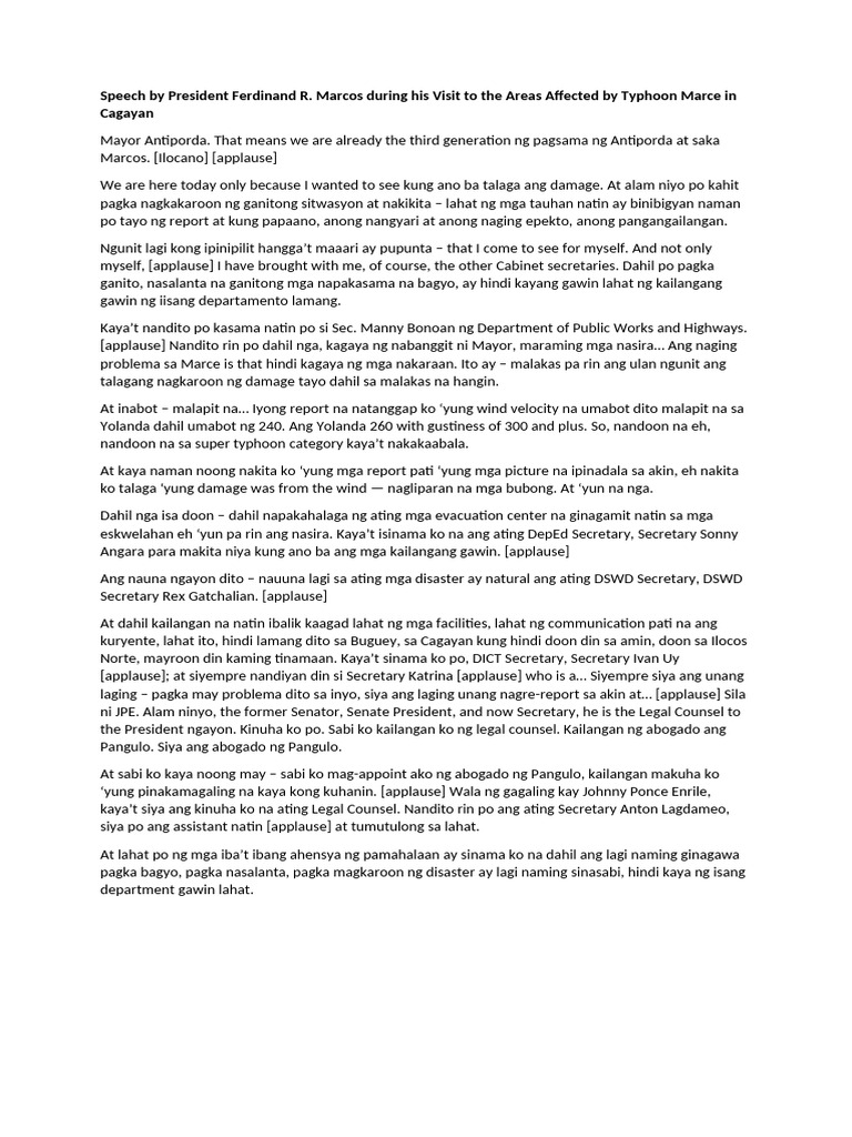 Fact Sheet Speech PBBM | PDF