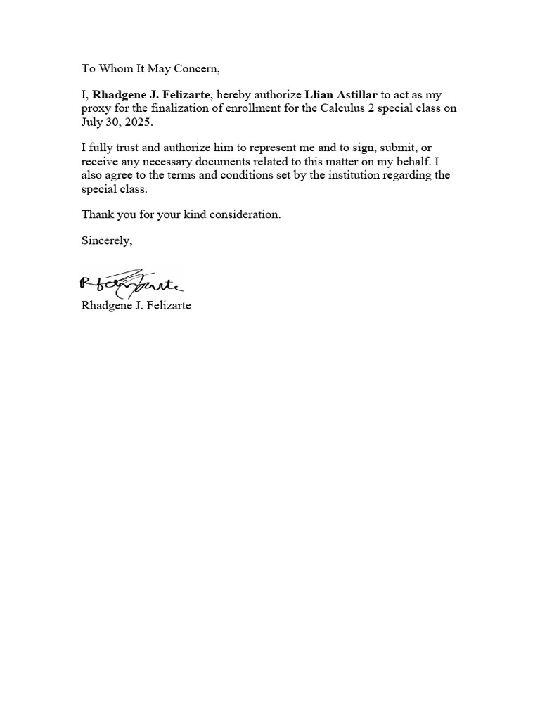 Authirization Letter | PDF