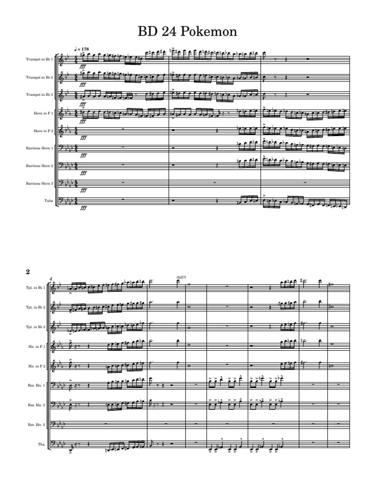 Blue Devils 2024 Pokemon BW Brass | PDF | Brass Instruments | Aerophones