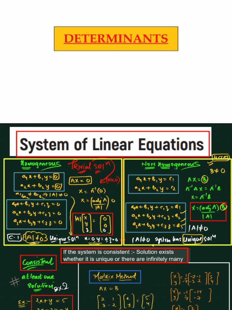 Determinants Er System of Equations | PDF