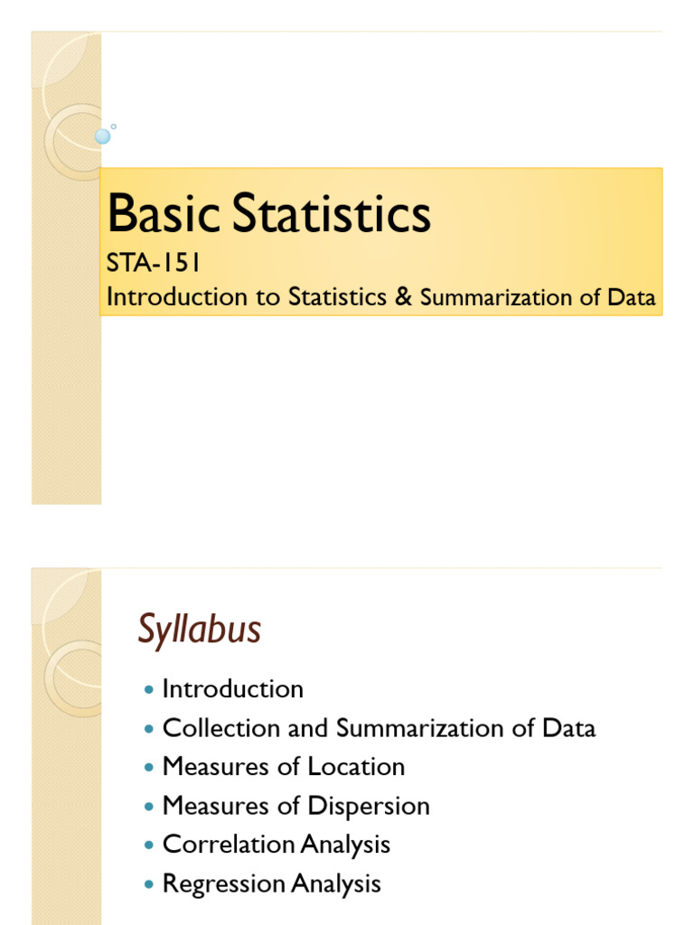 Introduction to Basic Statistics | PDF | Statistics | Machine Learning