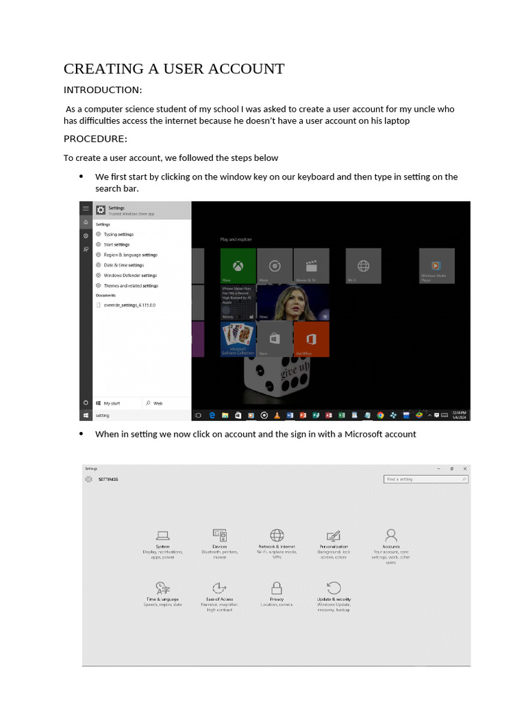 How to Create a User Account on Windows | PDF