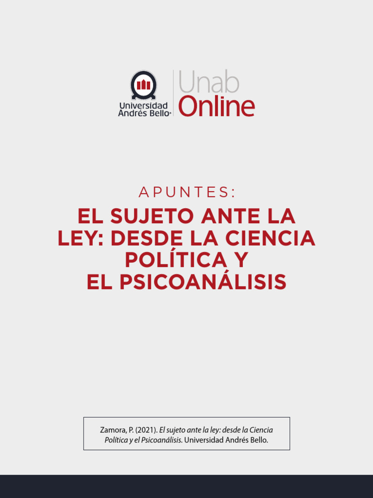 El Sujeto Ante La Ley. Desde El Psicoanálisis y La Ciencia Política ...