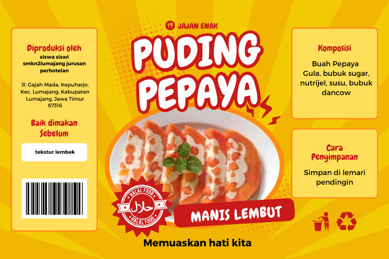 Label Kemasan Kuning Basreng Pedas | PDF