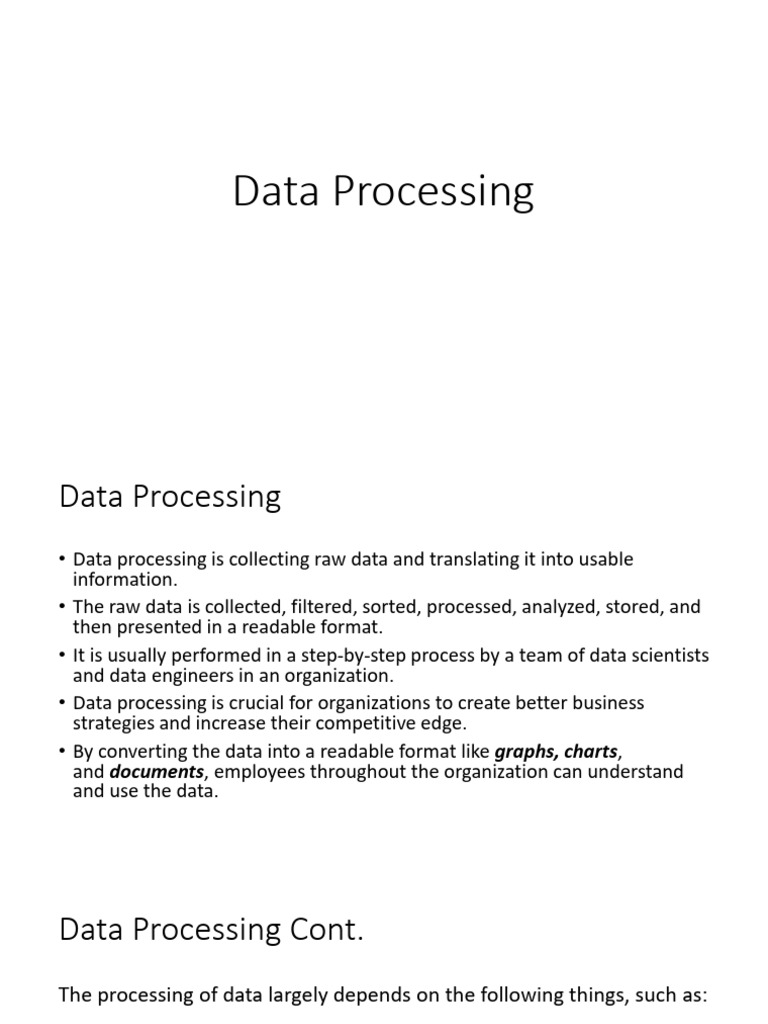 Comprehensive Guide to Data Processing | PDF | Data | Machine Learning