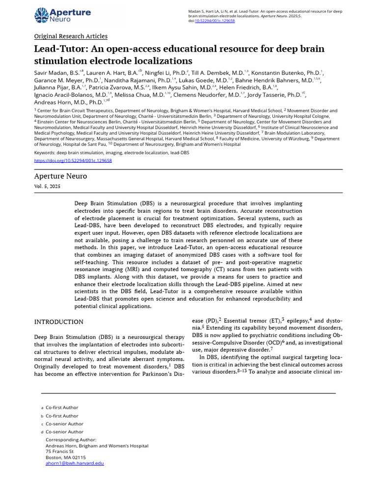 Lead-Tutor: DBS Electrode Localization Guide | PDF | Deep Brain ...