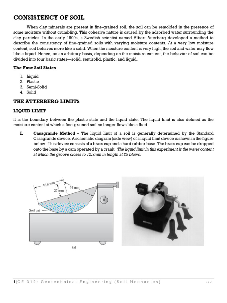 Handout 3 Consistency of Soil | PDF | Applied And Interdisciplinary ...