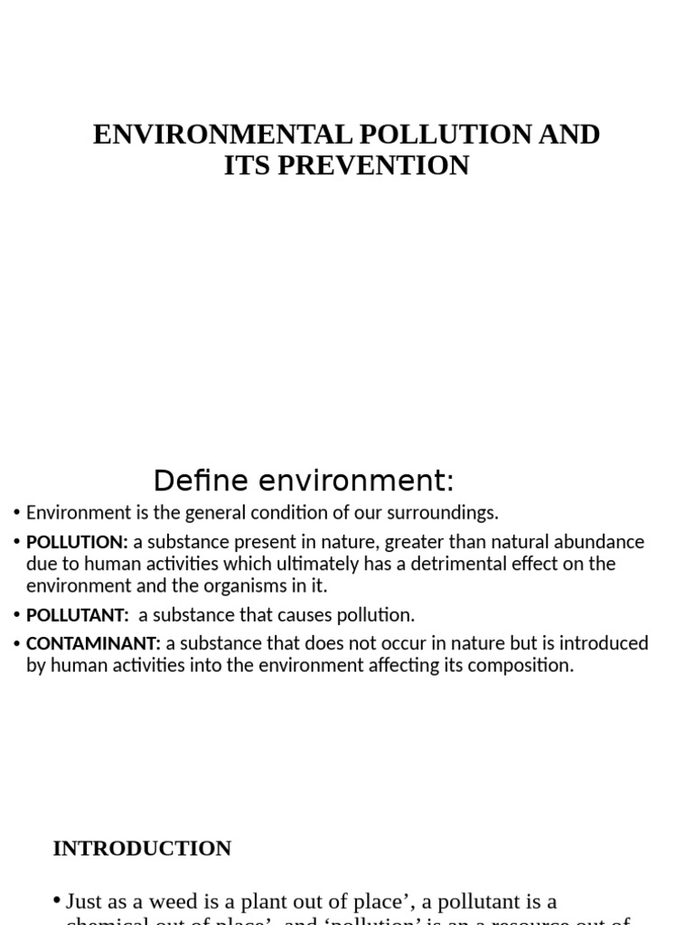 Environmental Pollution and Prevention Guide | PDF | Public Health | Waste