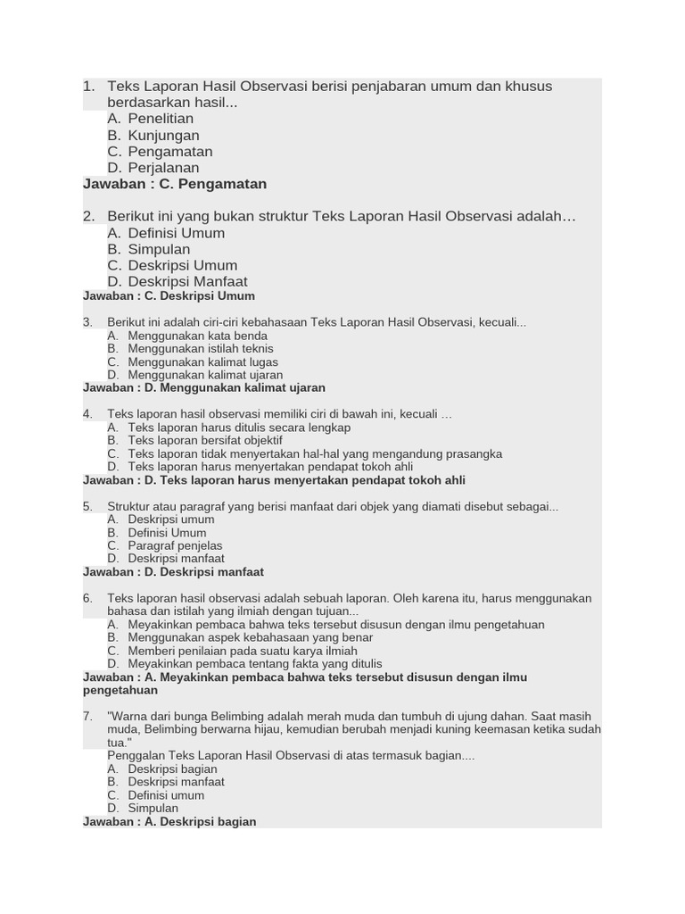Laporan Hasil Observasi | PDF