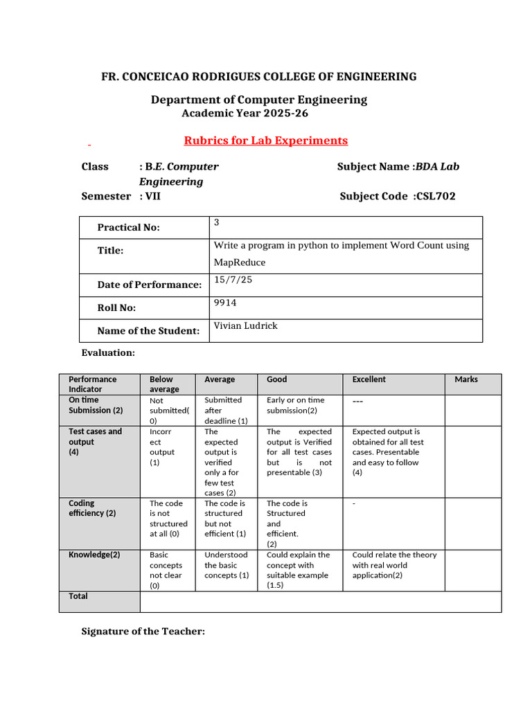 9914 VivianLudrick BDA Lab3 | PDF | Map Reduce | Information Technology Management