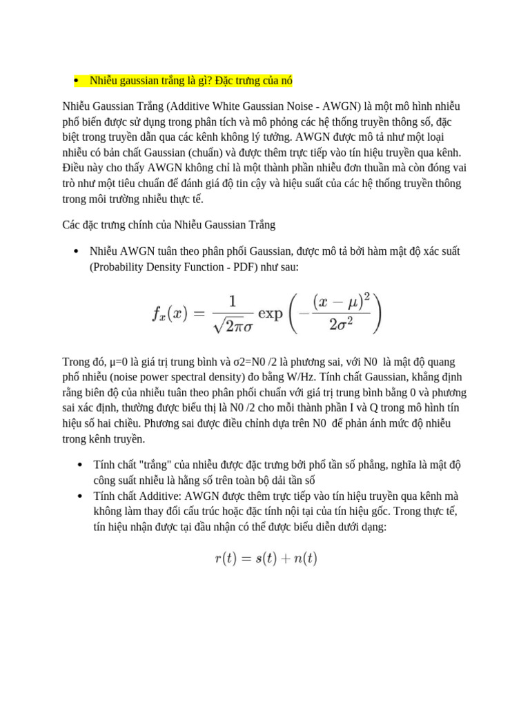 Nhiễu gaussian | PDF