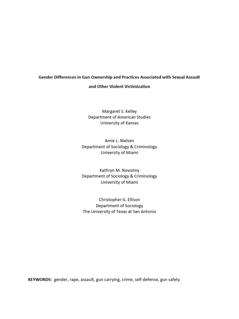 Article 7 Kelley Victimization and Guns Draft | PDF | Rape | Victimisation
